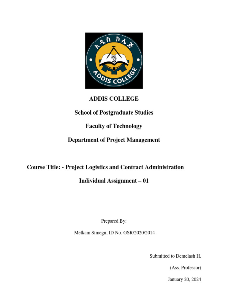 Individual Assignment 01 (Procurment) | PDF | Procurement | Business