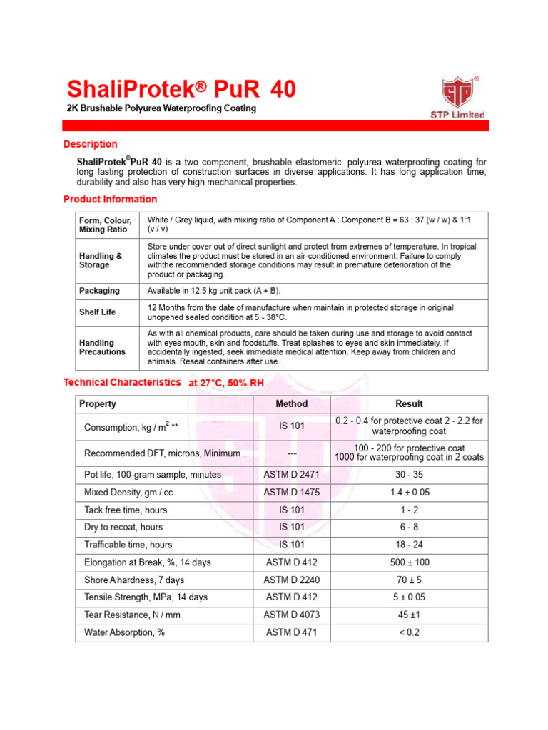 ShaliProtek PuR 40 | PDF | Materials Science | Building Materials