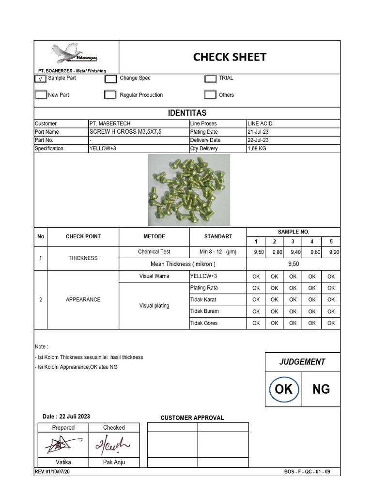 Zn-Yellow Cr3+ (Gold) - CROSS M3.5X7.5 | PDF
