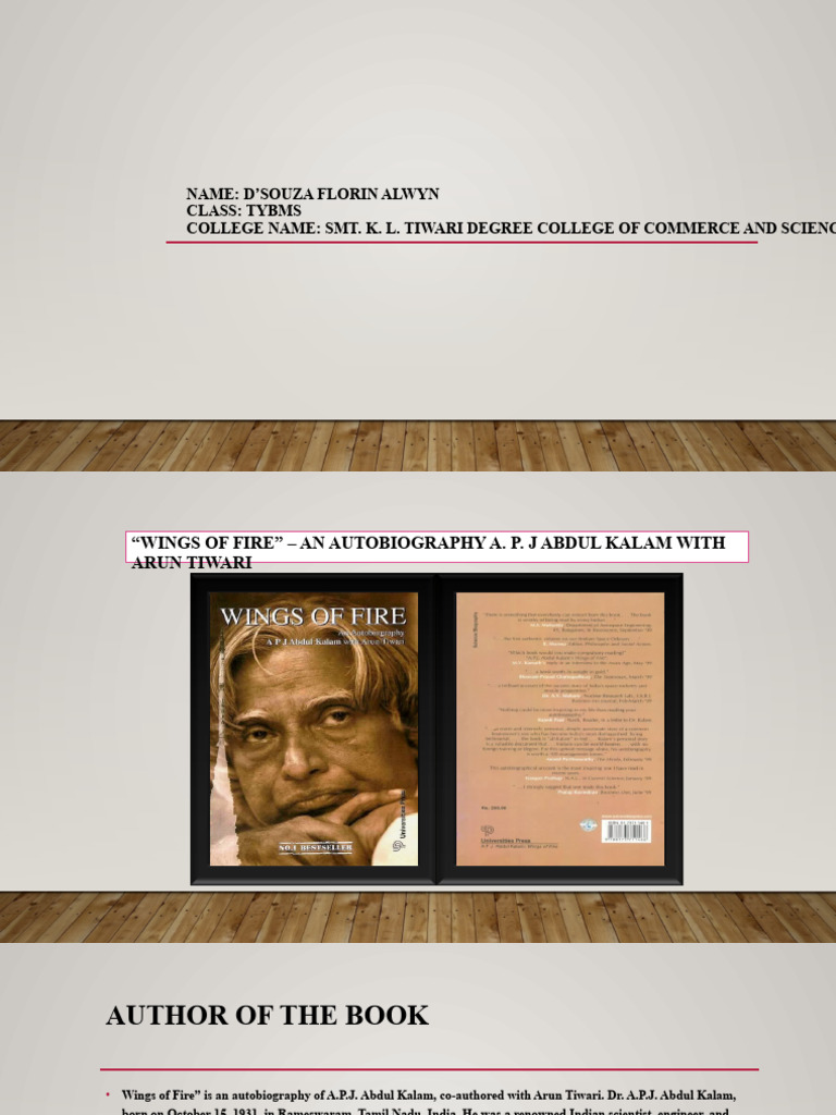 Florin Alwyn Dsouza Wings of Fire A. P. J Abdul Kalam | PDF
