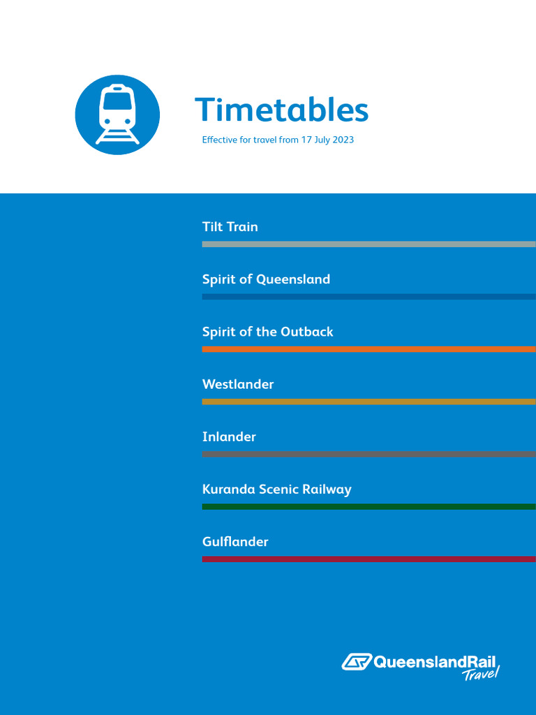 Timetables Effective 17 July 2023 | PDF | Queensland | Sustainable ...