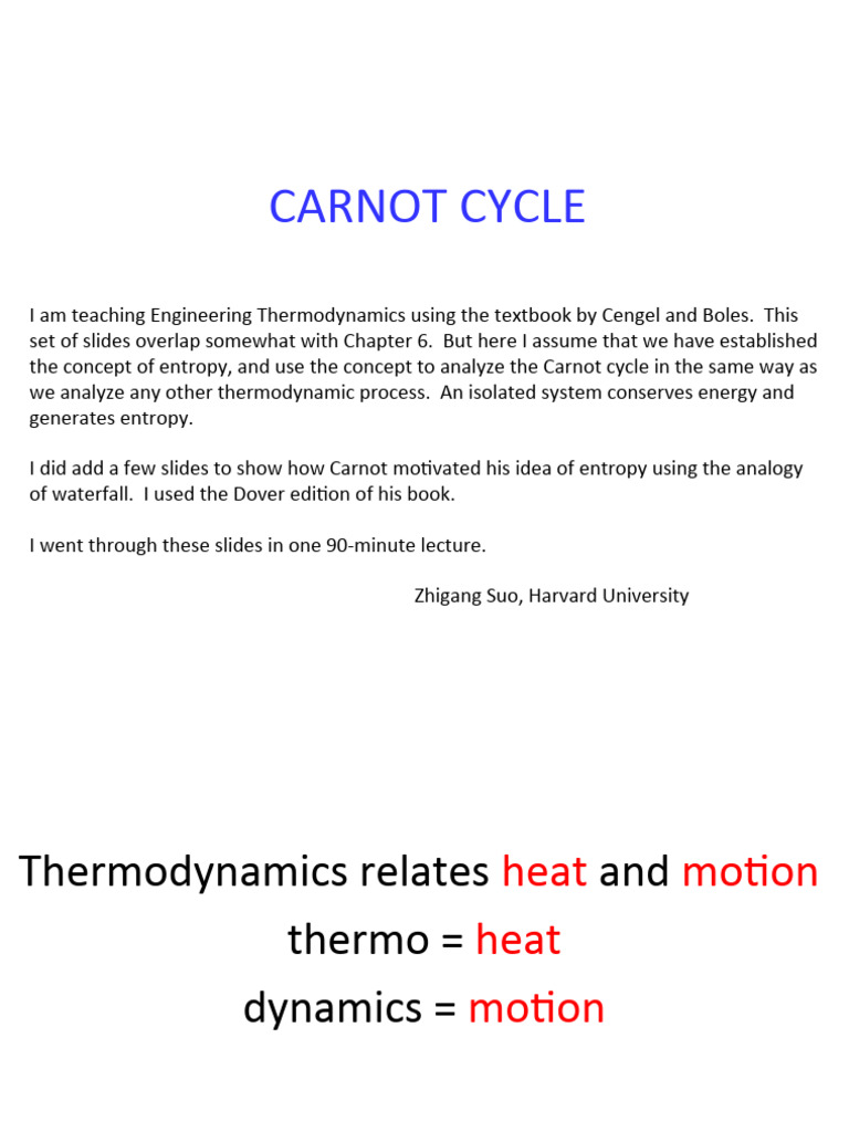 Carnot Cycle 2024 | PDF | Entropy | Heat