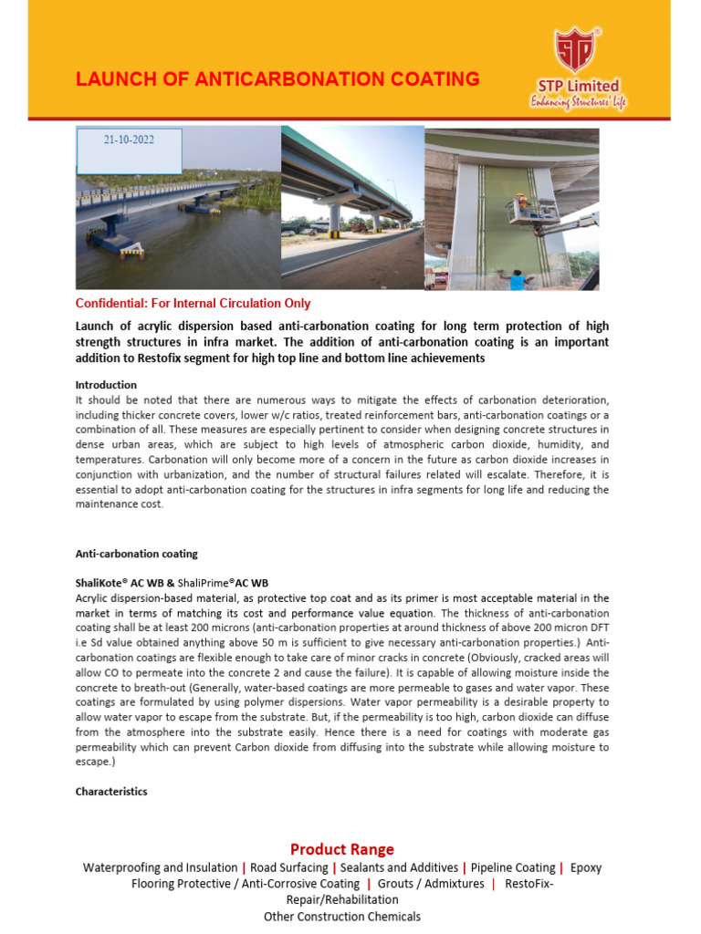 Launch Anticarbonation Coating | PDF | Concrete | Coating