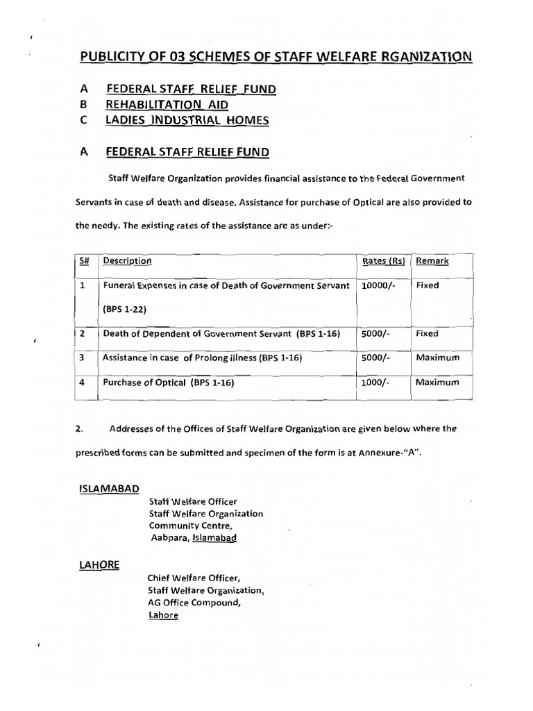 Staff Welfare | PDF