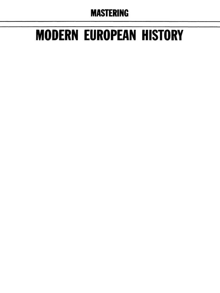 Mastering Modern European History | PDF | Otto Von Bismarck | Austria ...