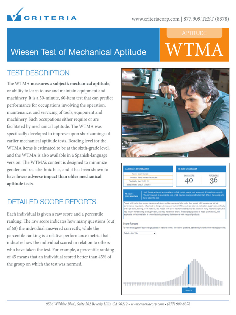 Wiesen Mechanical Aptitude Test Overview | PDF