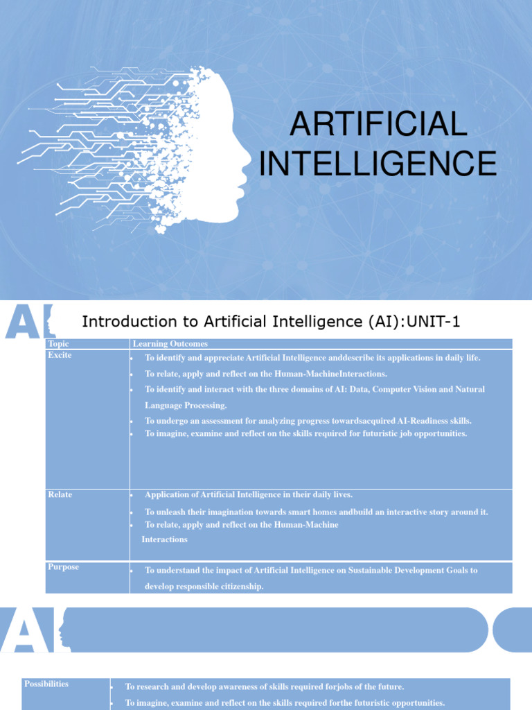 7072402-AI PPT-unit-1-INTRODUCTION TO ARTIFICIAL INTELLIGENCE (AI) - by Anu To Upload | PDF ...