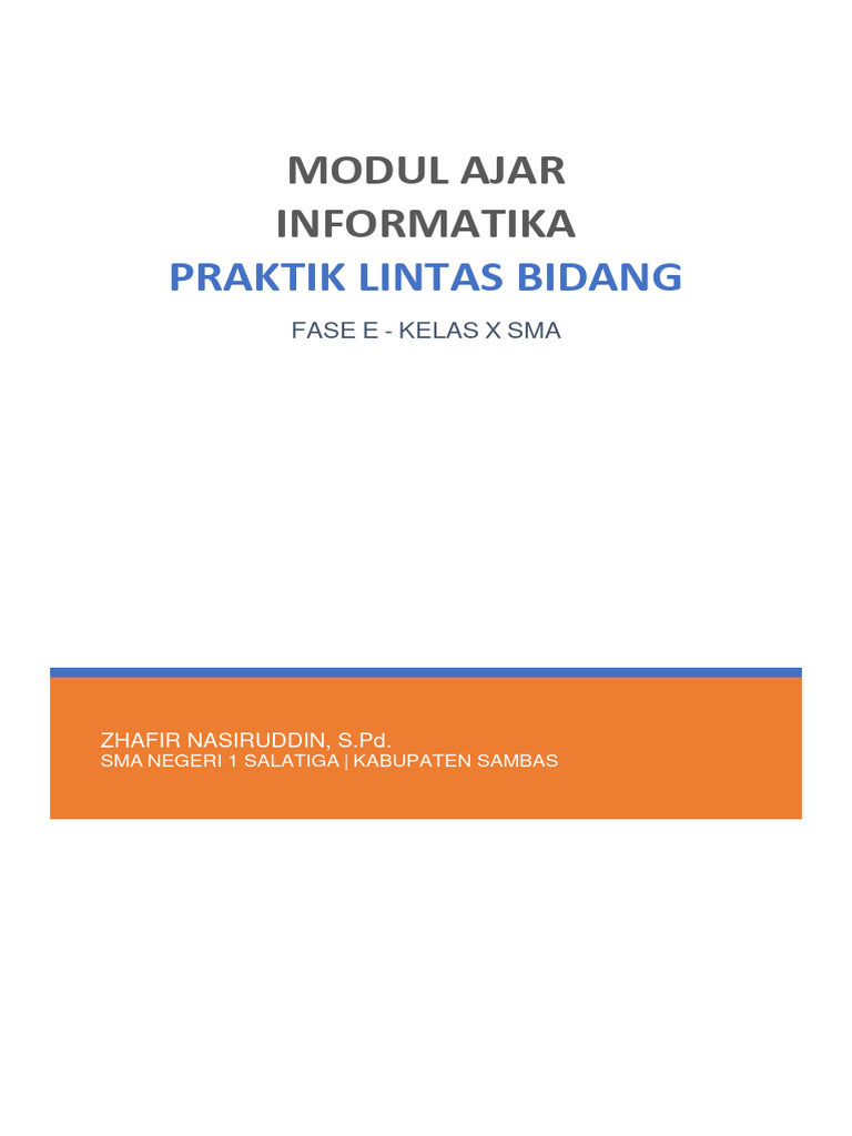 Modul Ajar Informatika 8 - Praktik Lintas Bidang | PDF