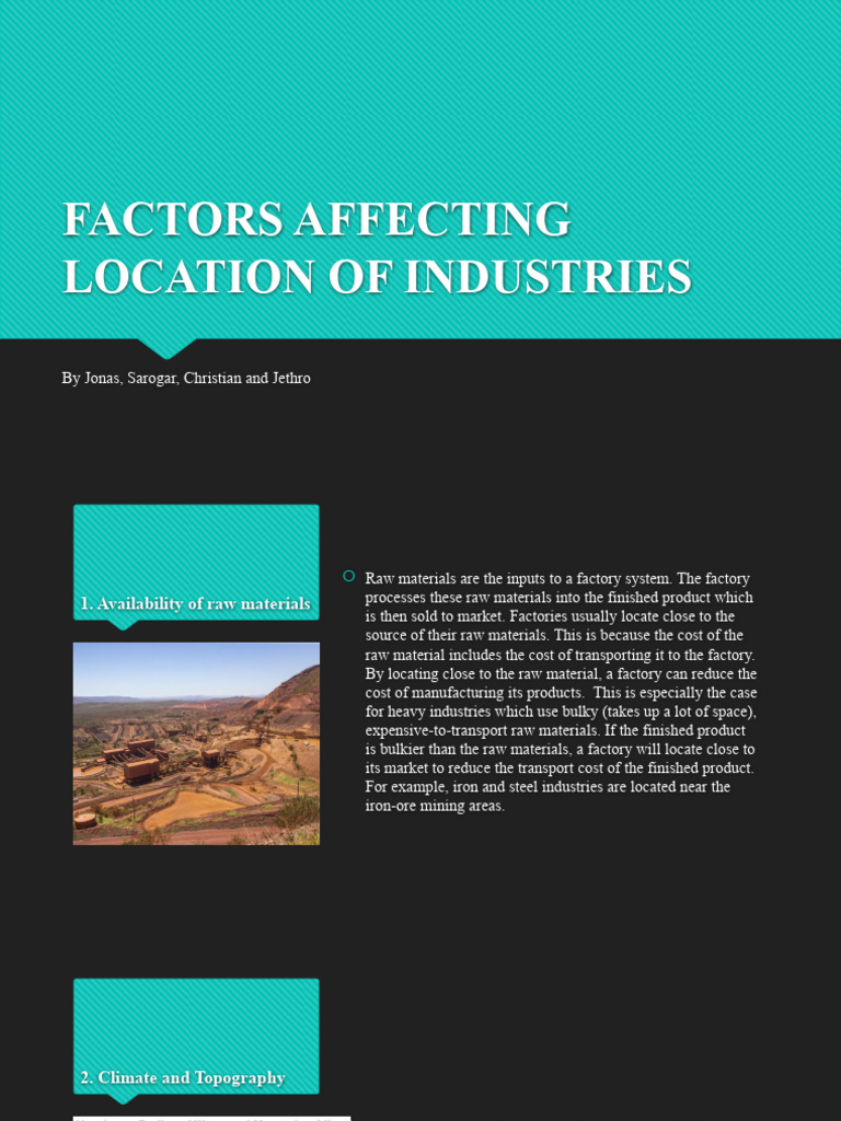 Factors Influencing Industrial Location | PDF | Factory | Economies