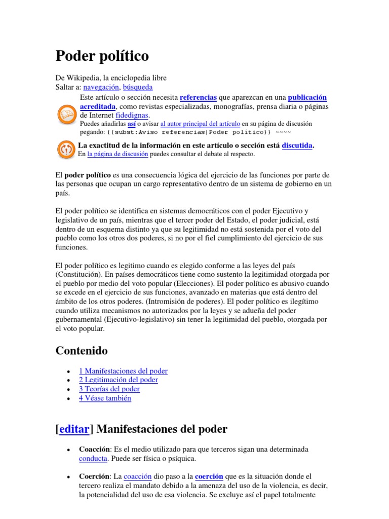 Poder Político | PDF | Teorías sociológicas | Instituciones sociales