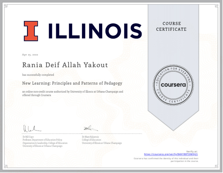 Coursera New Learning - Principles and Patterns of Pedagogy | PDF