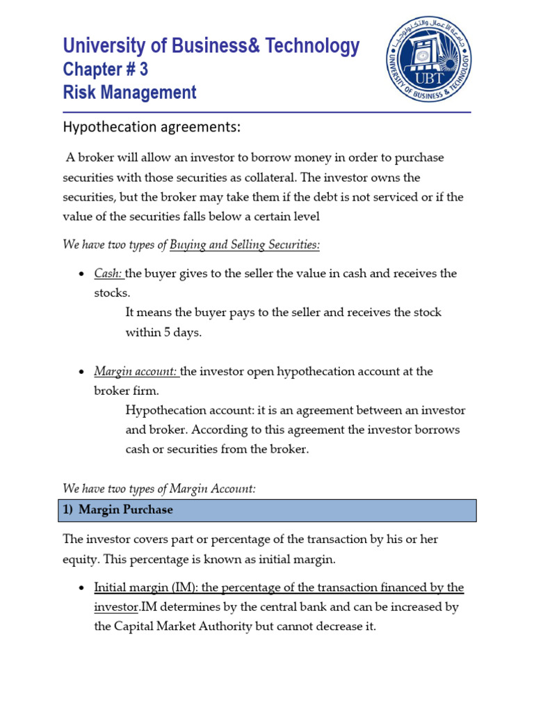 Chapter3-FIN 533-WITH ANSWER KEY | PDF | Margin (Finance) | Stocks
