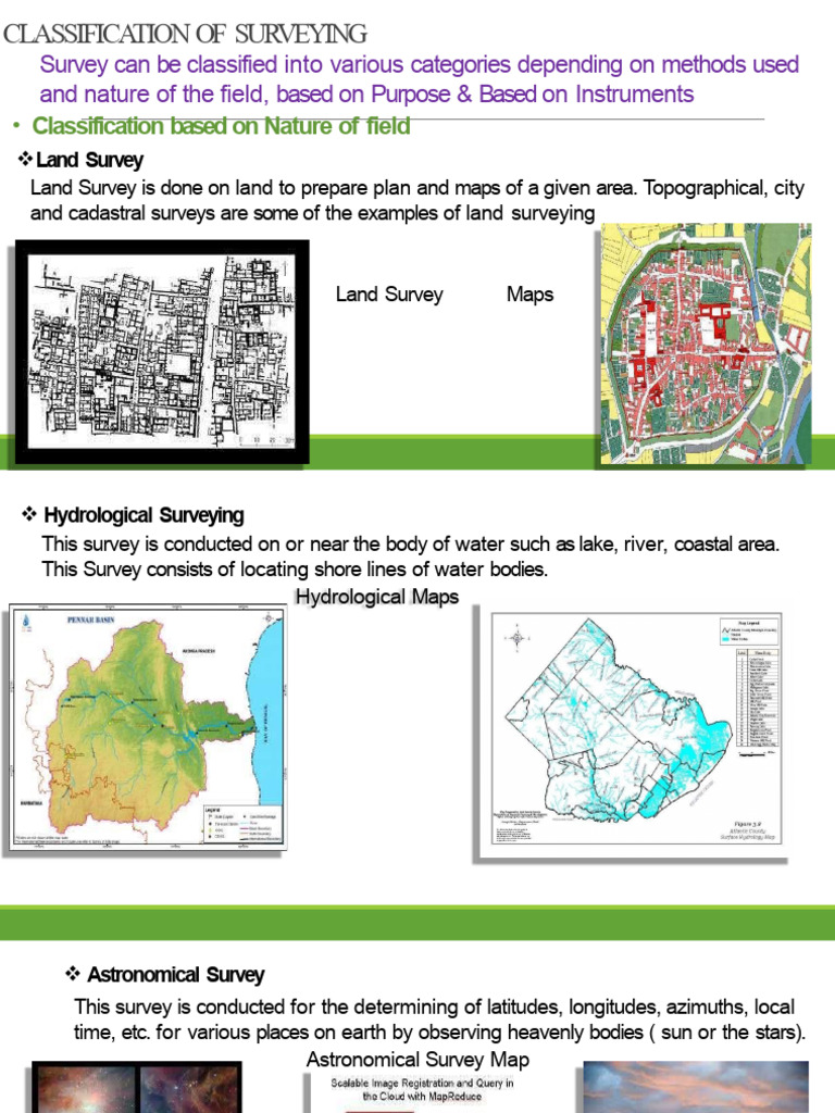 Classification of Survey | PDF | Surveying | Geographical Technology