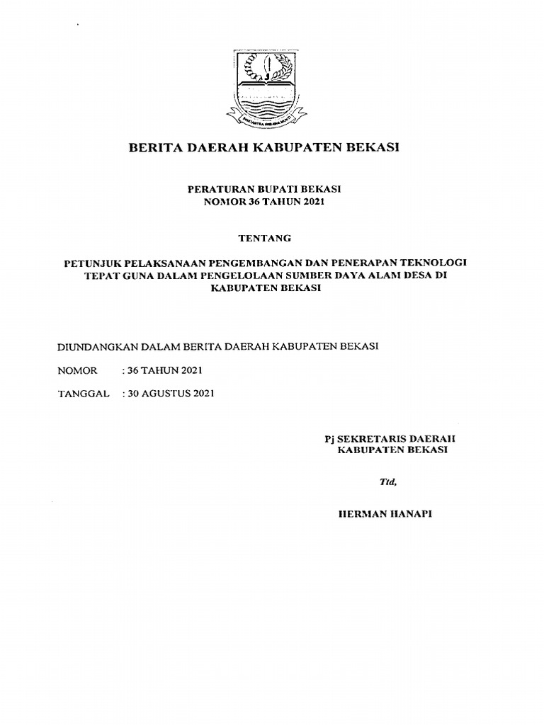 2021 Perbup 32160036 | PDF