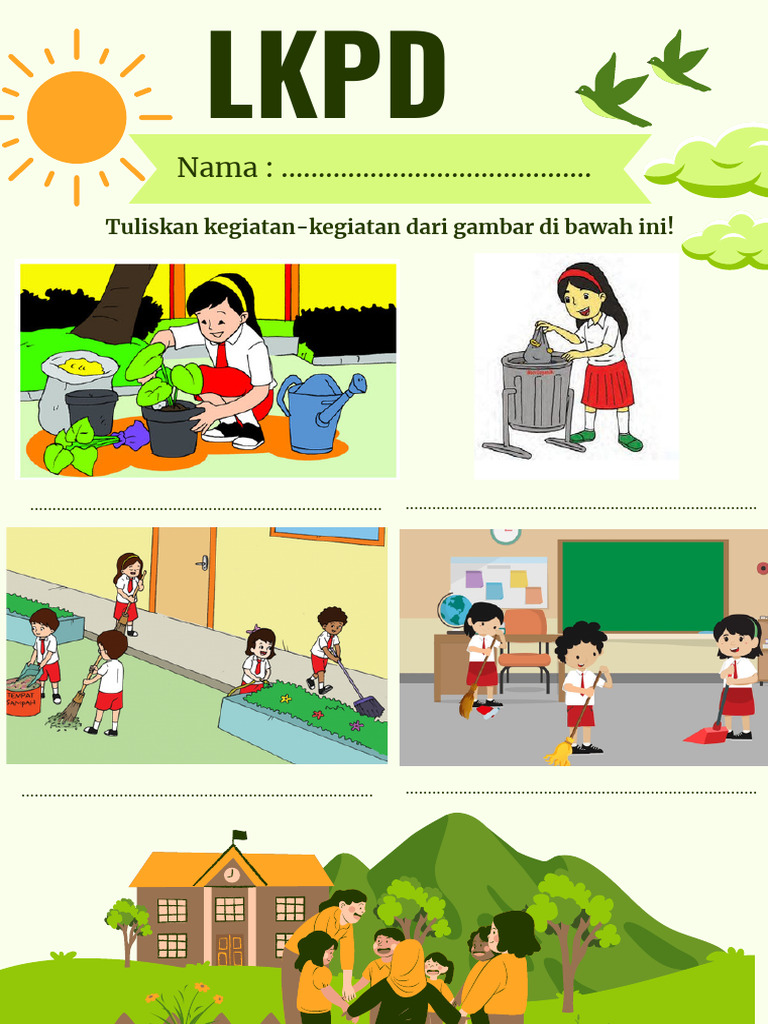 LKPD Kelas Menjaga Lingkungan Sekolah | PDF | Game & Aktivitas | Komputer