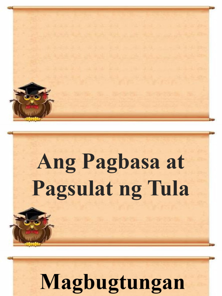 Ang Pagbasa at Pagsulat NG Tula | PDF