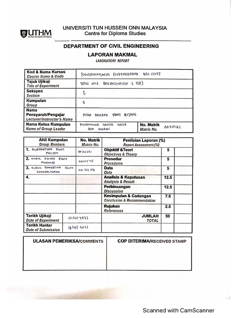 Lab Report Total Solid Determination | PDF