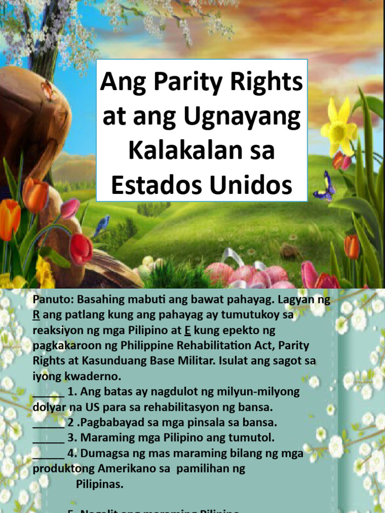 Ang Parity Rights at Ang Ugnayang Kalakalan Sa Estados Unidos | PDF