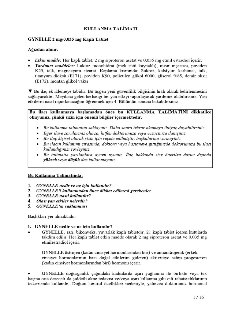 Gynelle Kapli Tablet KT | PDF