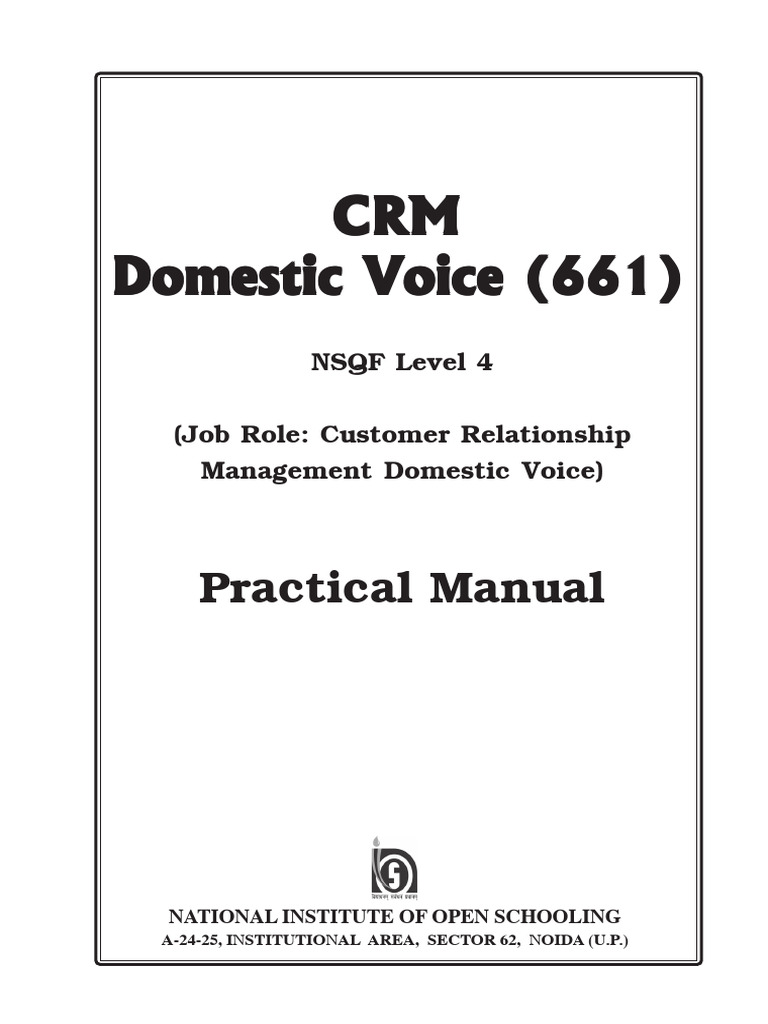 CRM Domestic Voice 661 Practical | PDF | Customer Relationship ...