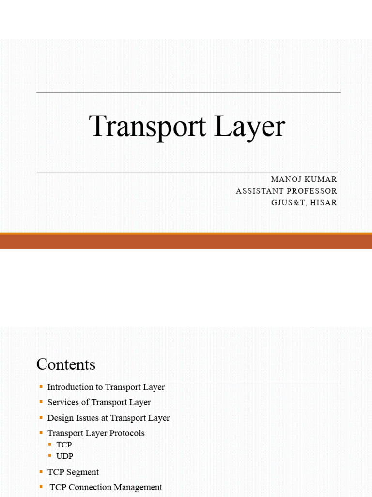Transport Layer | PDF | Transmission Control Protocol | Internet Protocols