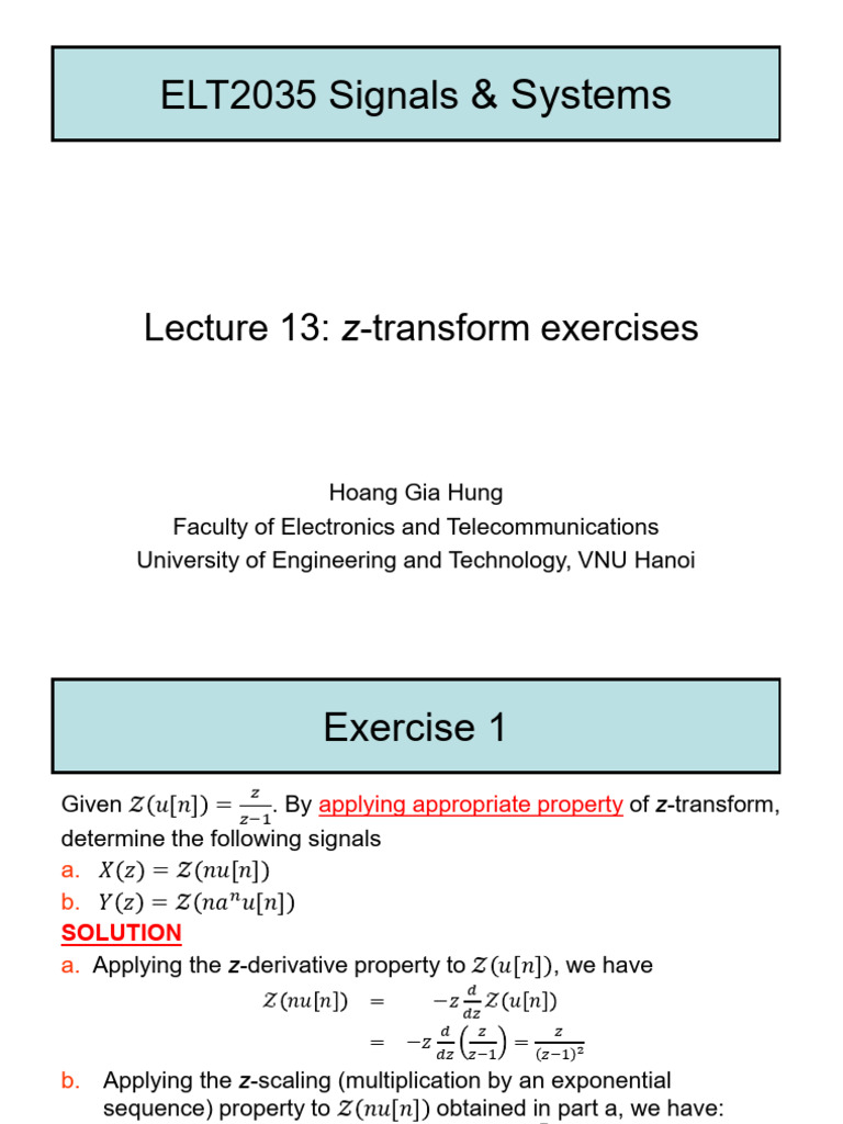 ELT2035 Signals: & Systems | PDF | Algorithms | Mathematical Objects
