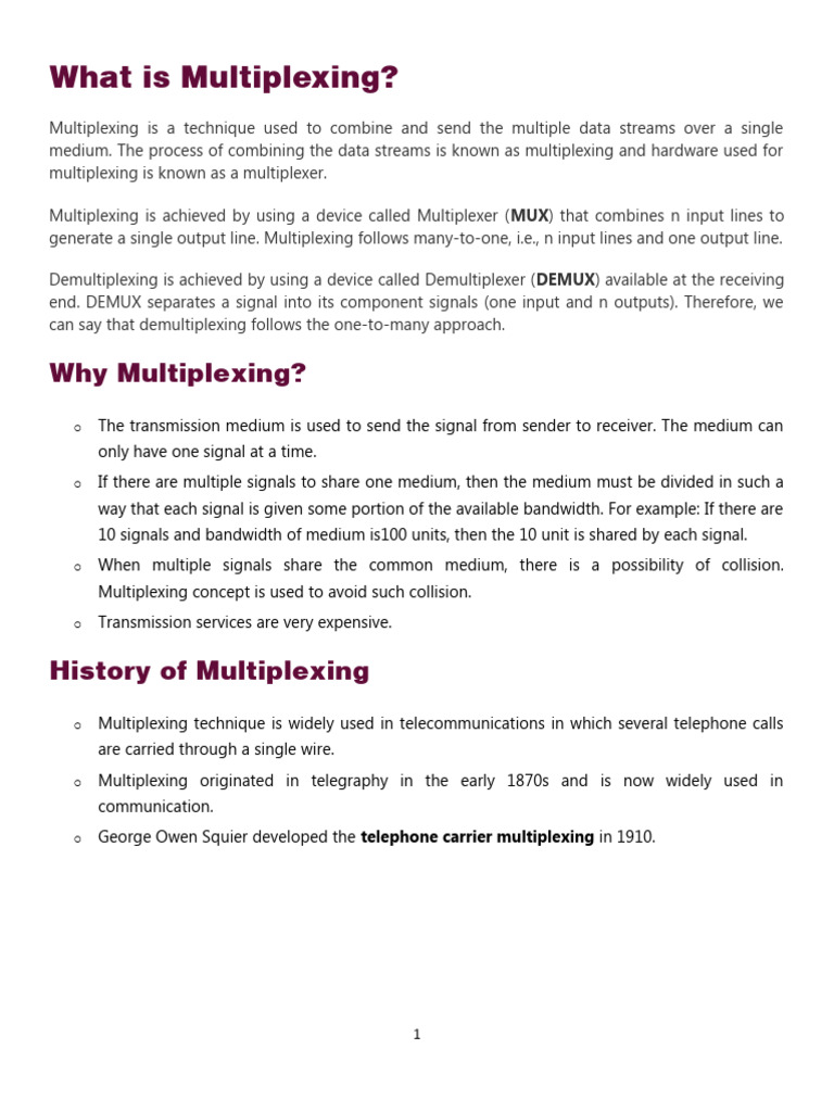 What Is Multiplexing | PDF | Multiplexing | Modulation