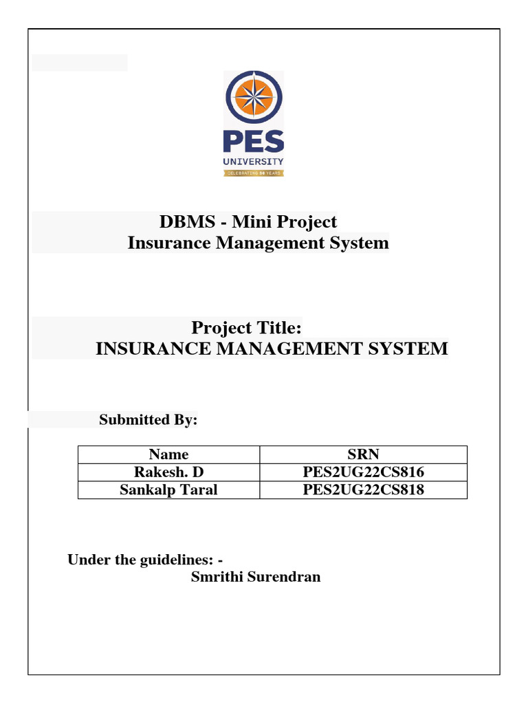 Insurance Management System Project | PDF | Insurance | Data