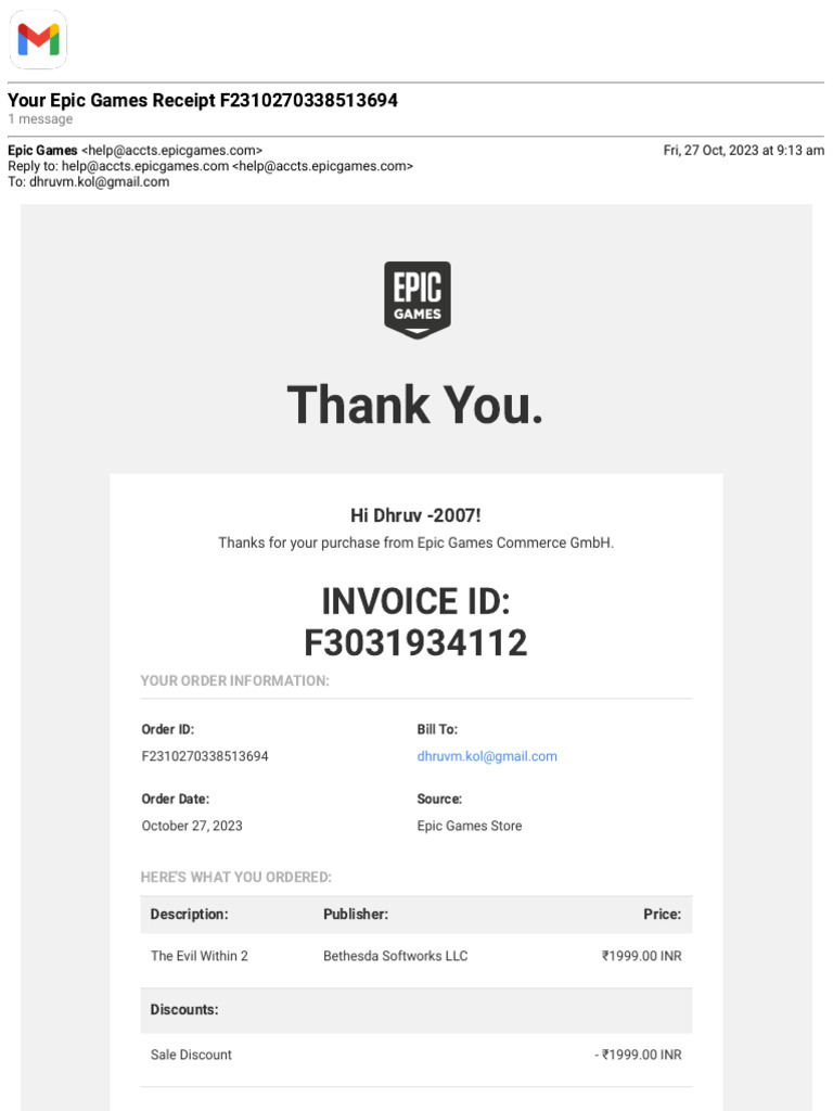 Epic Game | PDF | Receipt | Business