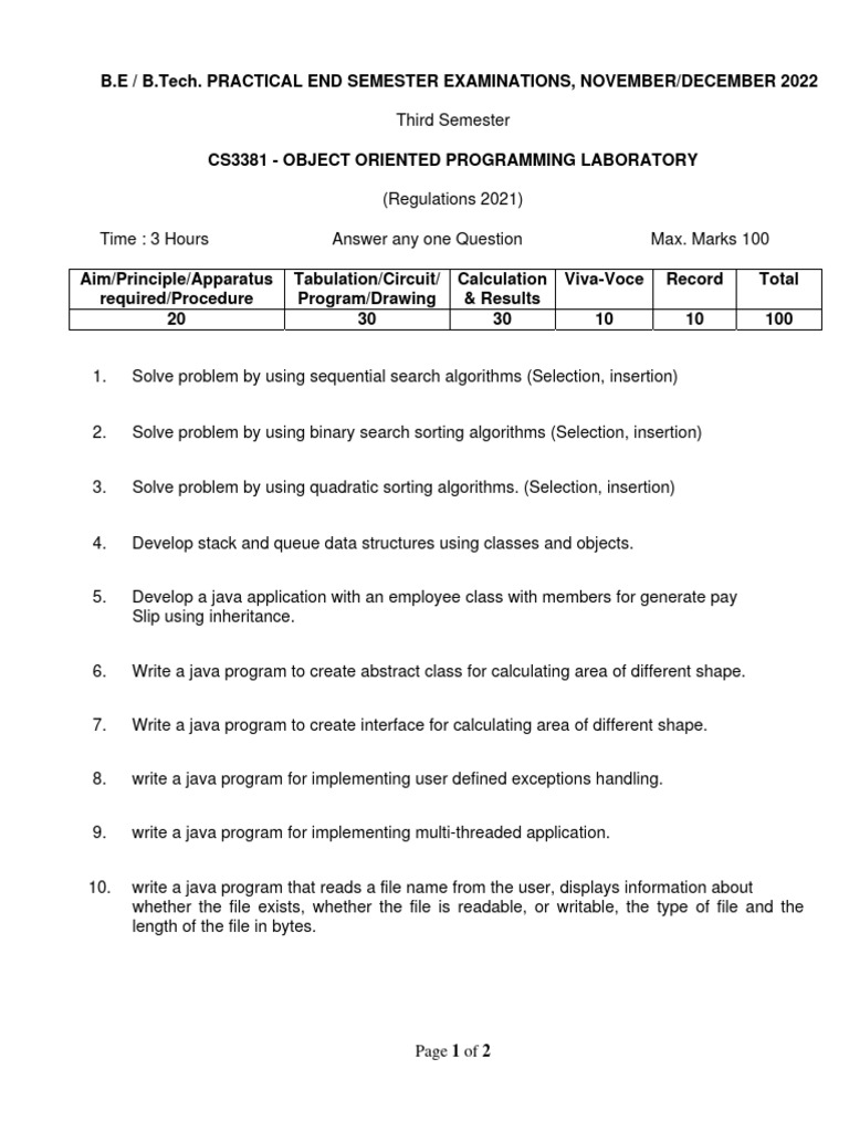 CS3381 Set8 | PDF | Programming | Computer Program