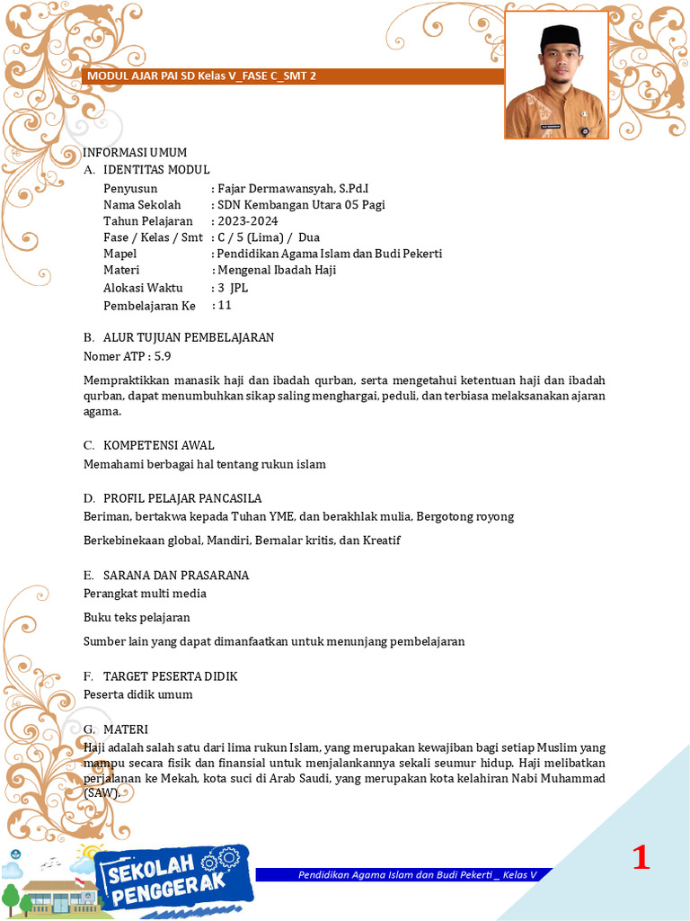 MODUL AJAR PAI BP Kelas 5 SMT 2 - Pembelajaran Ke 11 Ibadah Haji | PDF | Karier & Perkembangan ...