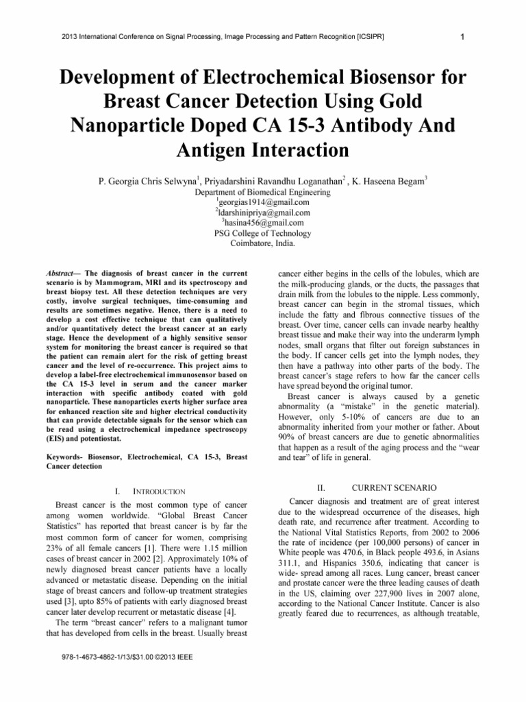 Development of Electrochemical Biosensor For Breast Cancer Detection ...