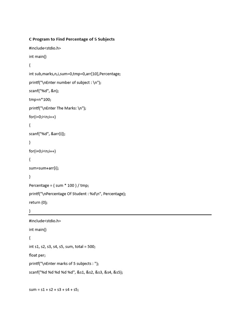 C Program Practice Pdf Computer Libraries Computer Standards 
