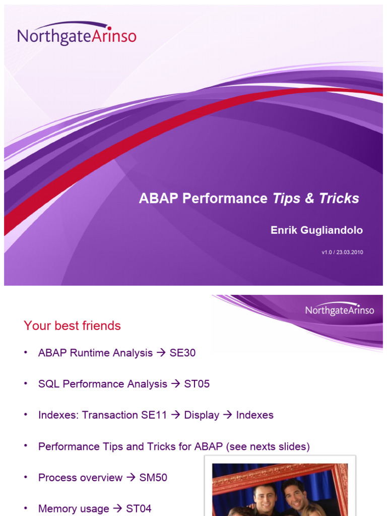 TEC BAS 10 - ABAP Performance Tips & Tricks - v2003 | PDF | Databases | Microsoft Sql Server