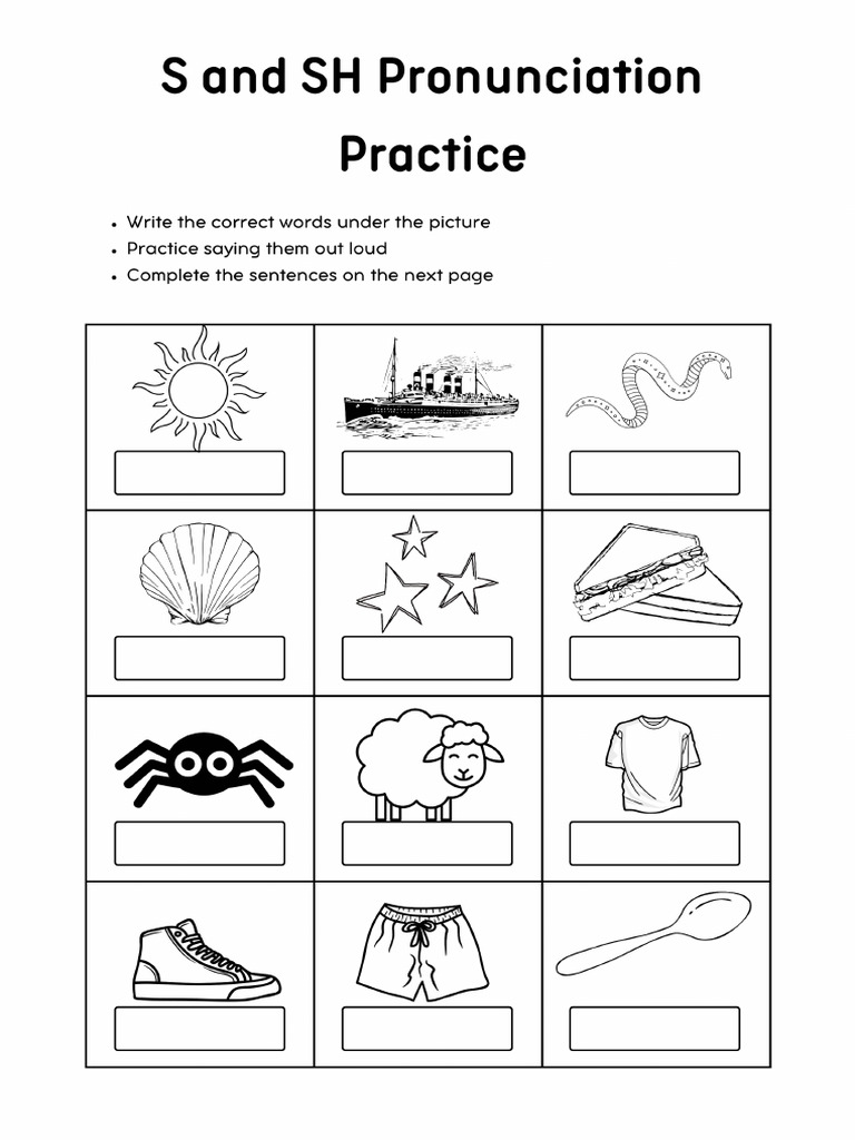 S and SH Pronunciation Practice | PDF