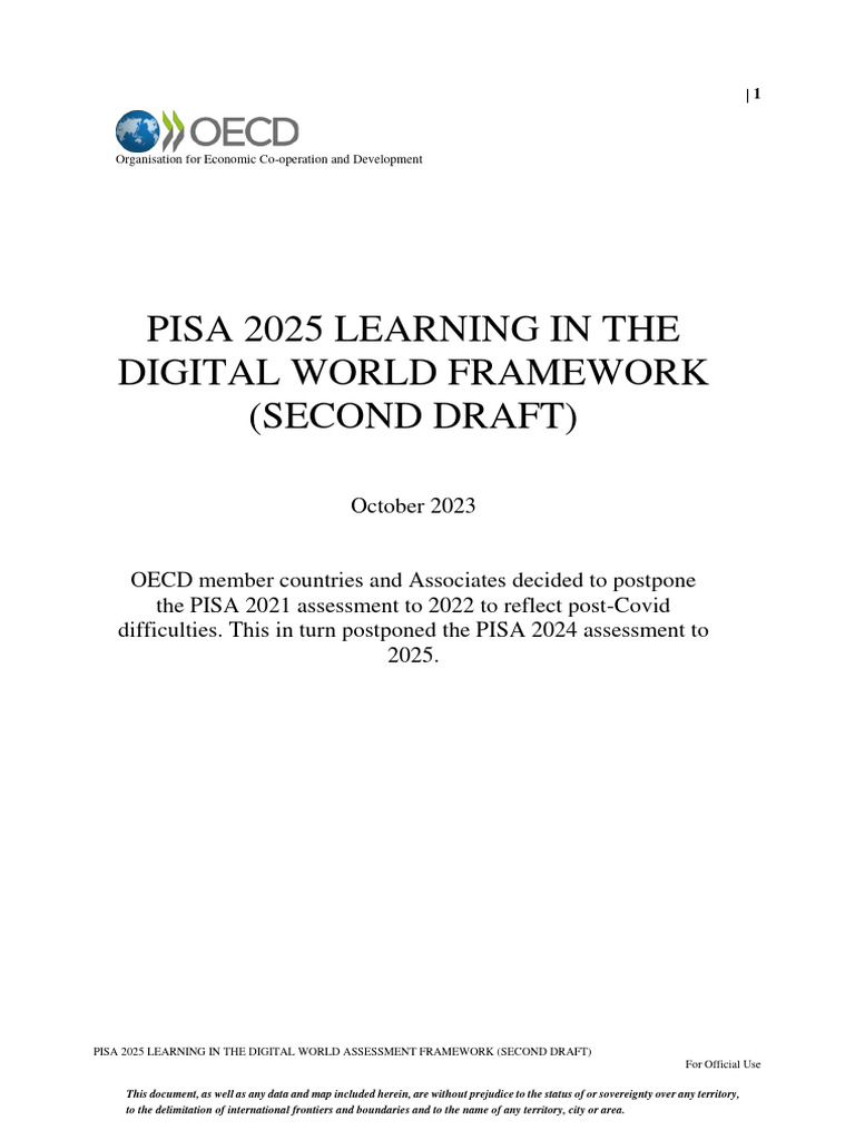 PISA 2025 Digital Learning Framework | PDF | Educational Technology ...