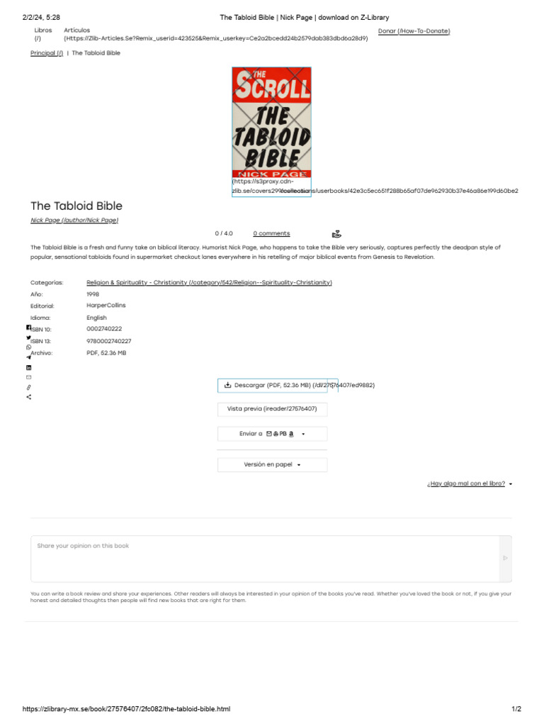 The Tabloid Bible (Nick Page) (Z-Library) - Data | PDF