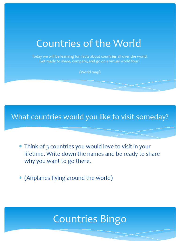 Countries of The World - Template For Canva | Download Free PDF | Asia ...