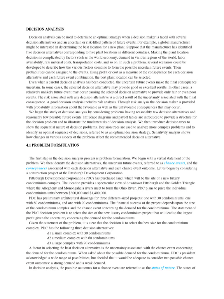 Decision Analysis | PDF | Decision Making | Applied Mathematics