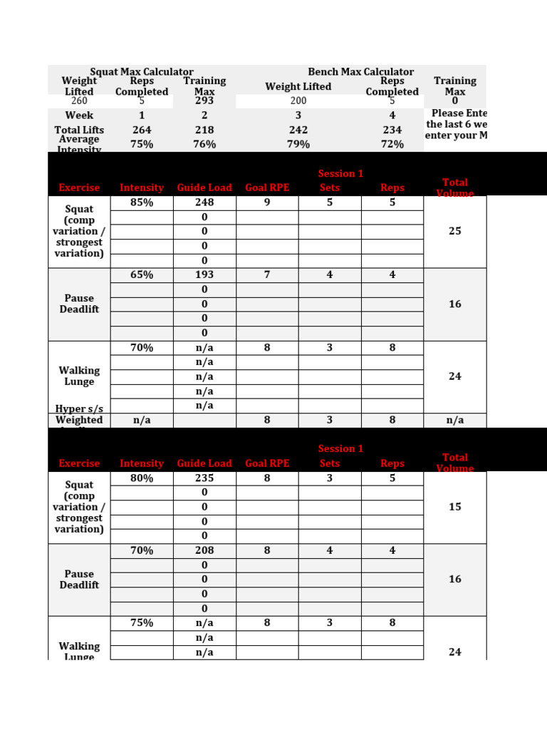 Block 11 - Strength Block - Relative Intensity | PDF | Human Body ...