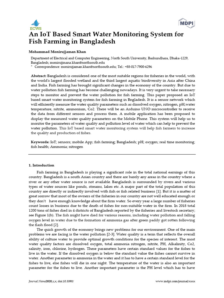 An IoT Based Smart Water MonitoringSystem For Fish Firming in ...