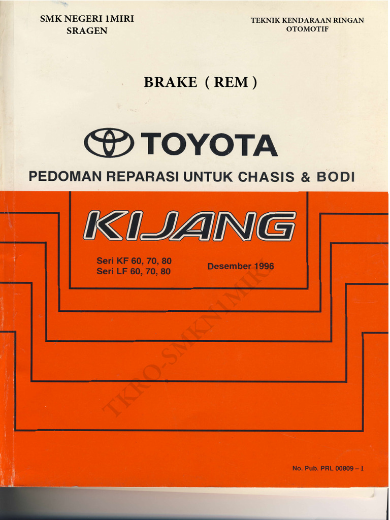 Manual Book REM Chasis Toyota KF 1 | PDF