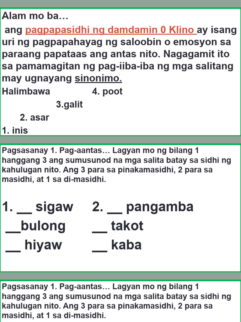 Klino Pagpapasidhi NG Damdamin | PDF