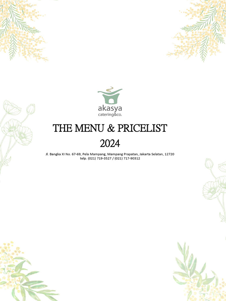 Akasya Catering Menu & Price List 2024 | PDF | Indonesian Cuisine | Foods