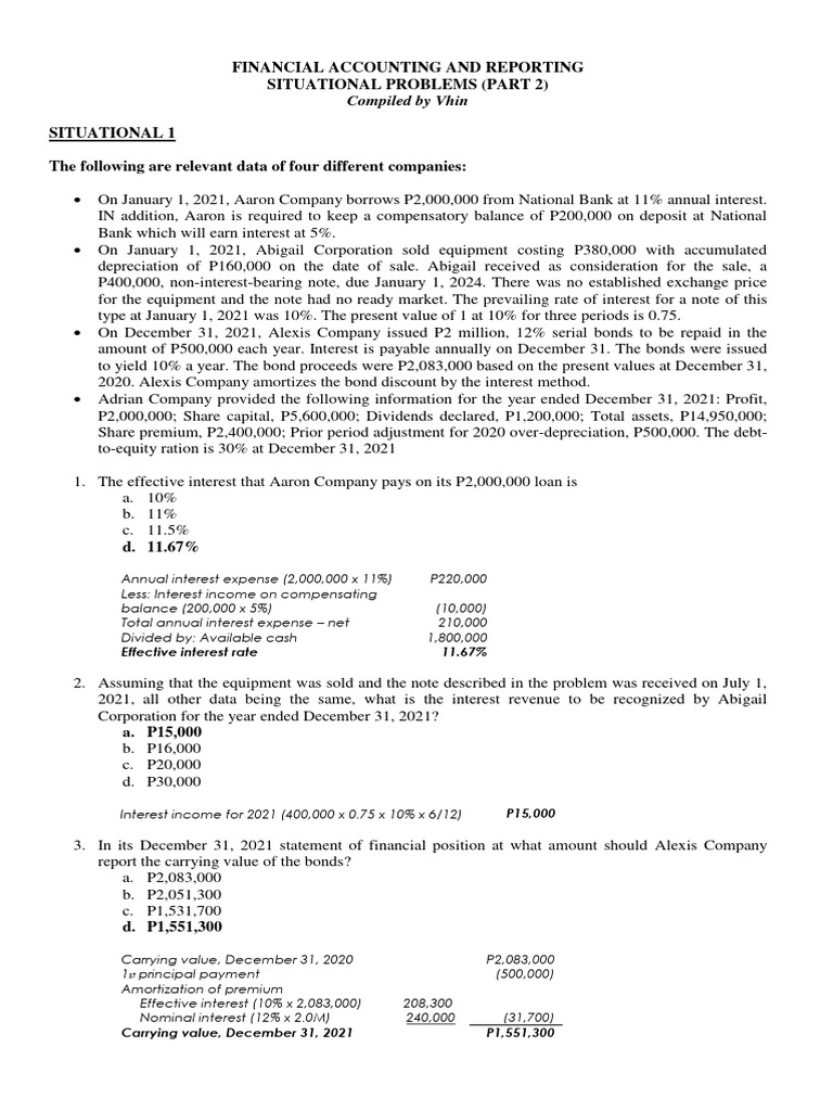 Revised FAR PROBLEMS (PART 2) With Answers | PDF | Depreciation | Book Value