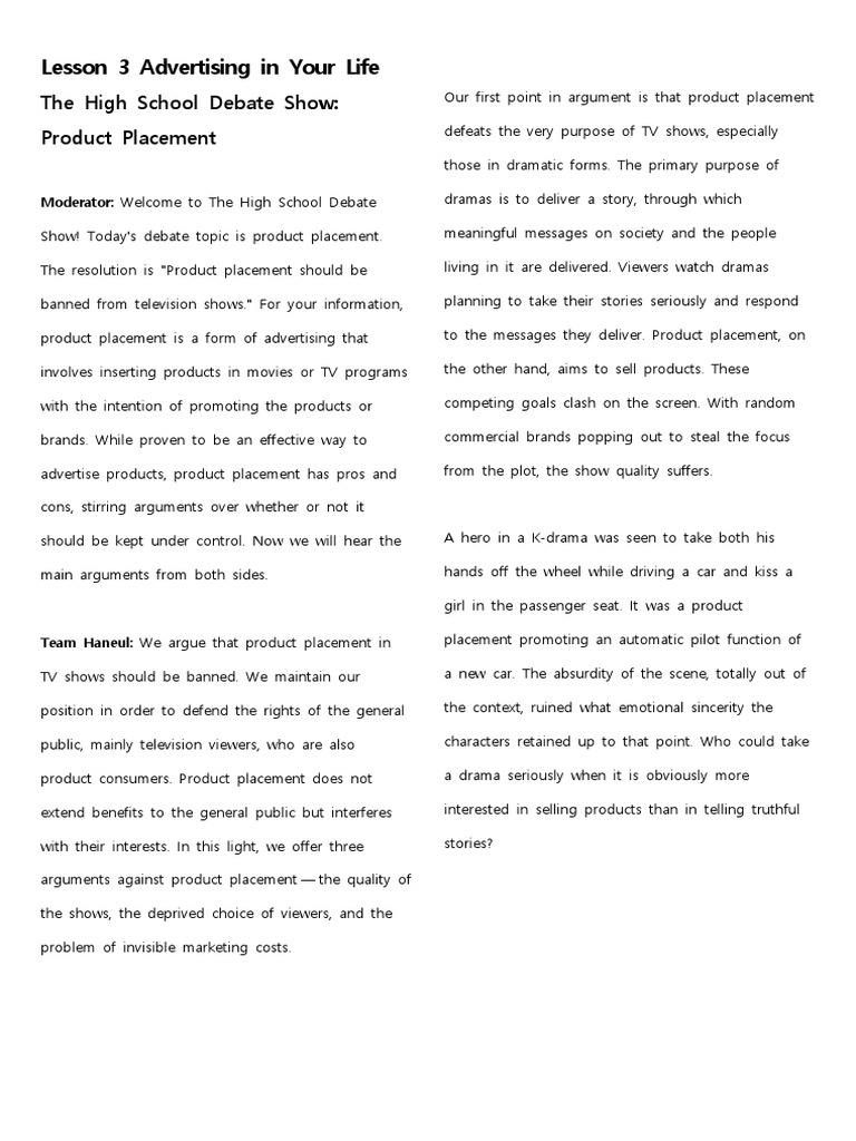 Lesson 3 Advertising in Your Life | PDF | Television | Advertising