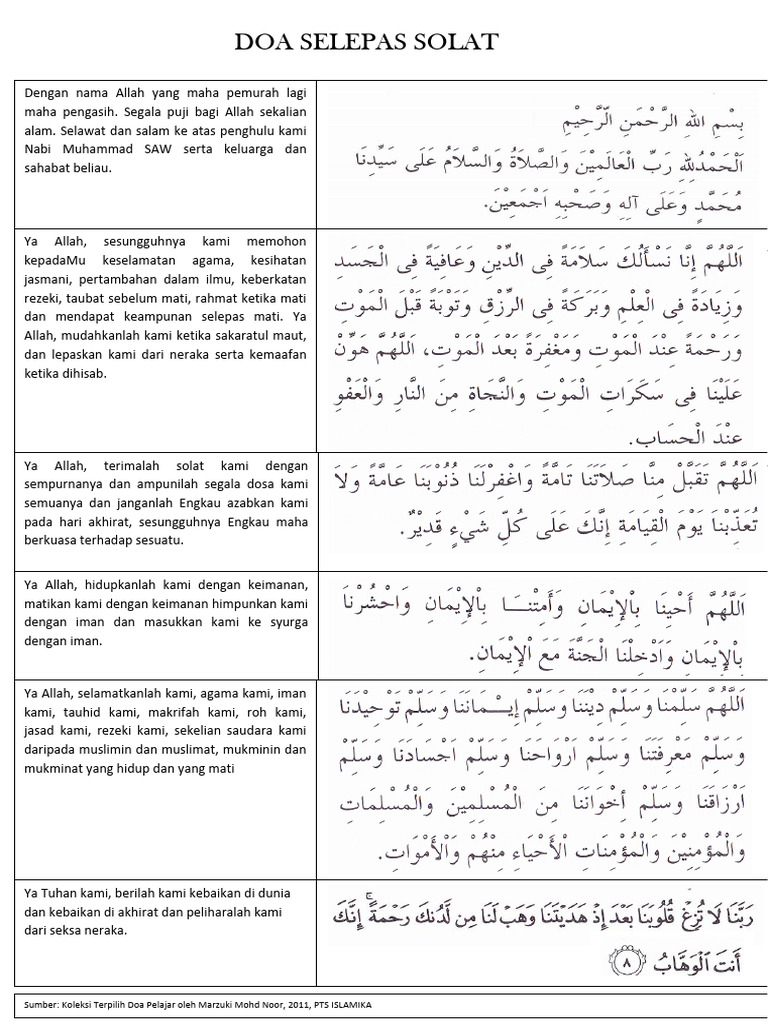 doa lepas solat | PDF