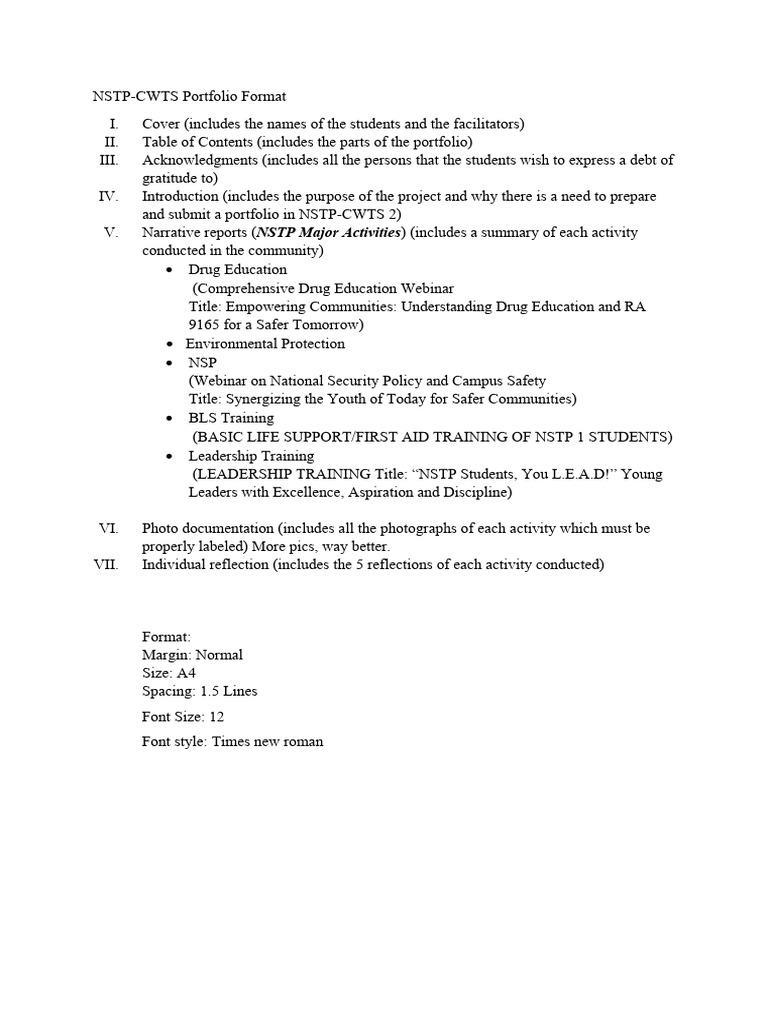NSTP Portfolio | PDF | Career & Growth | Foreign Language Studies