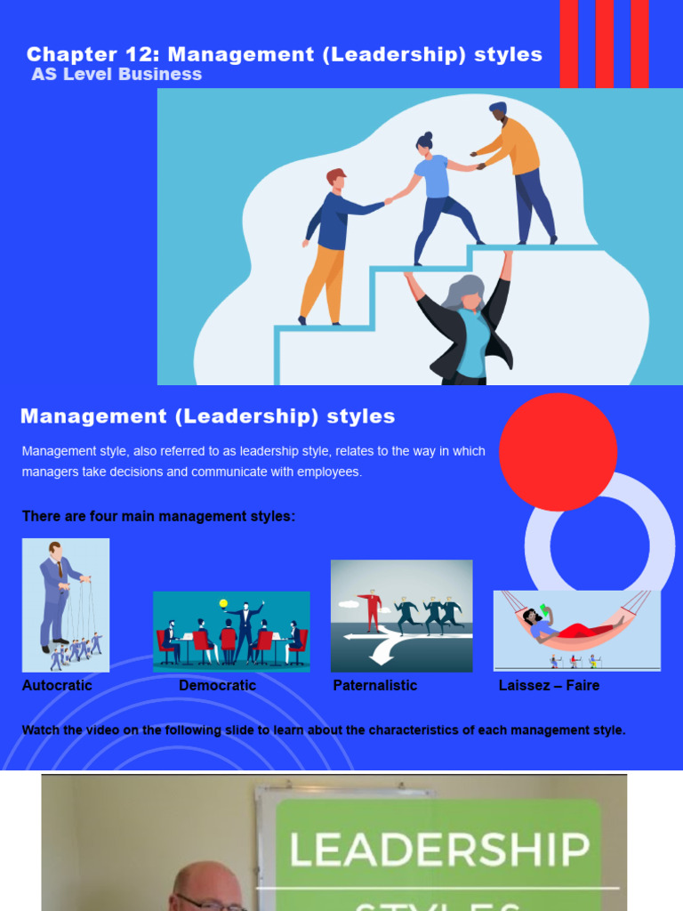 Chapter 12 Management - Management (Leadership) Styles | PDF ...