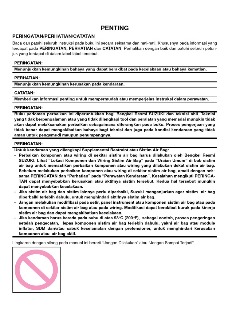 Penting: Peringatan/Perhatian/Catatan | PDF
